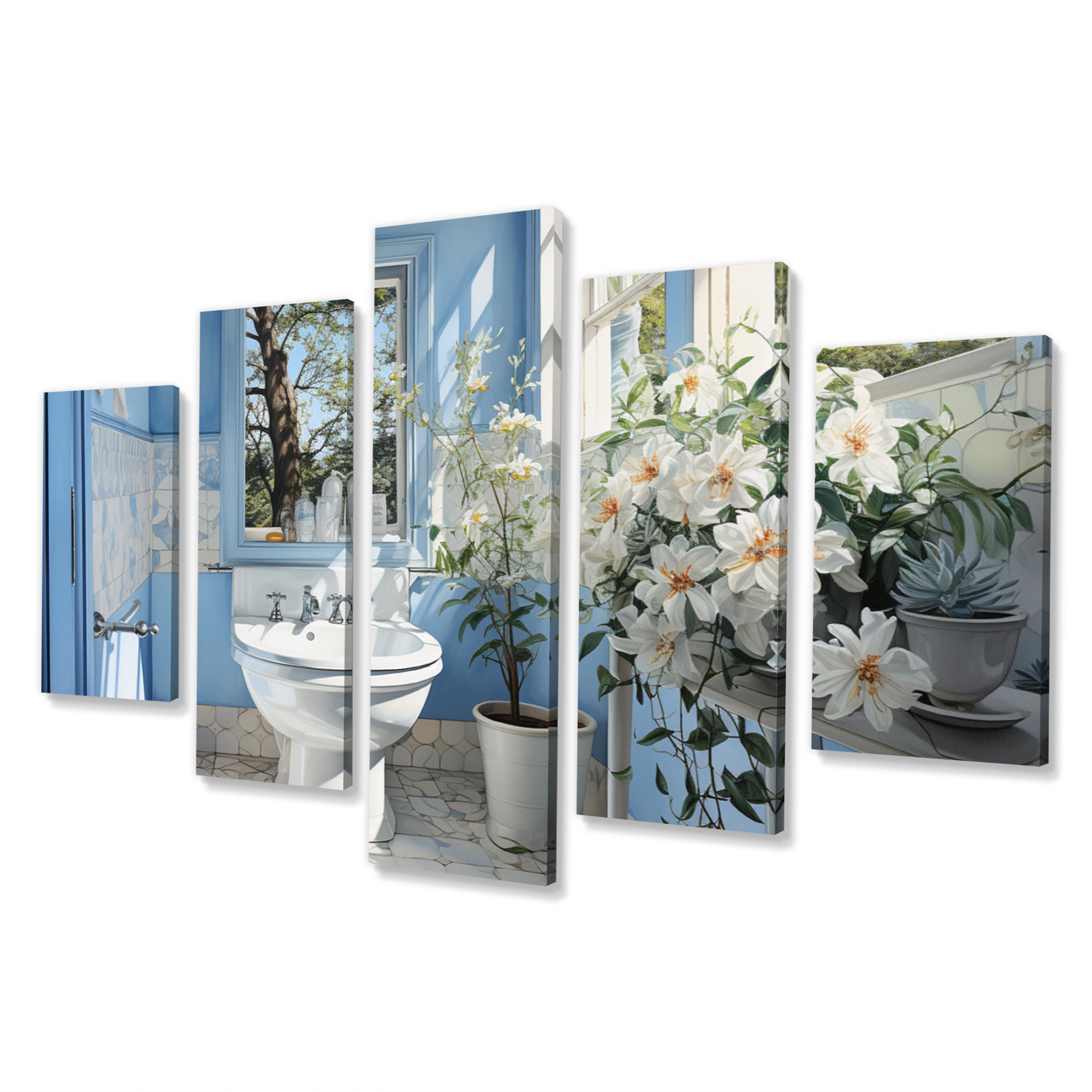 Winston Porter " Bathroom Toilet Reflections Of II " 5 - Pieces | Wayfair