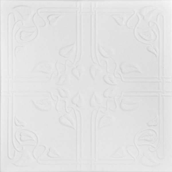 A La Maison Ceilings Ivy Leaves 1.6 ft. X 1.6 ft. Glue-up Polystyrene ...