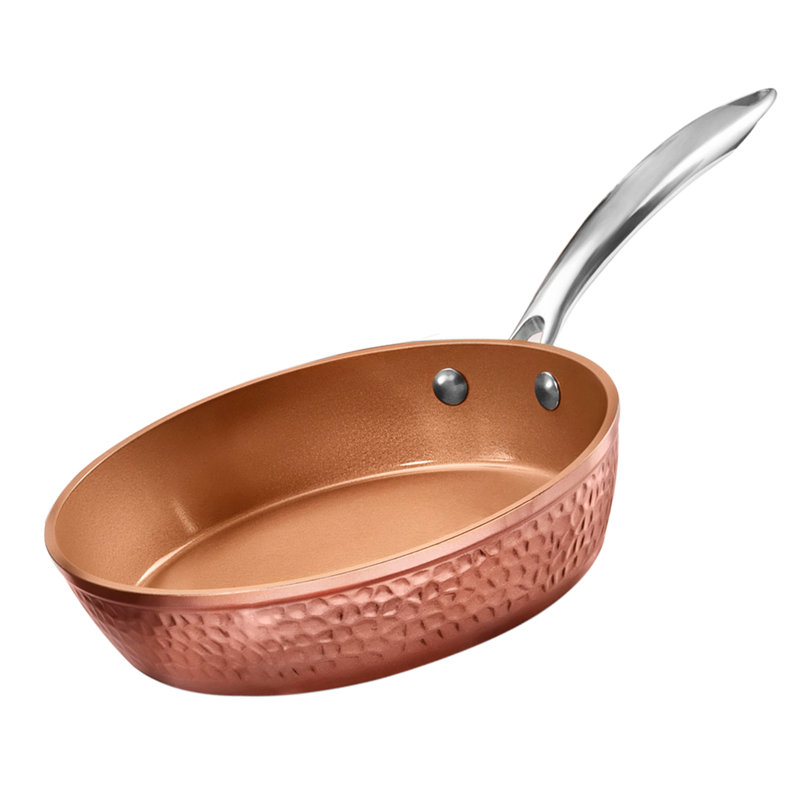 Gotham Steel Hammered Copper 10'' Nonstick Frying Pan with Lid, Stay ...