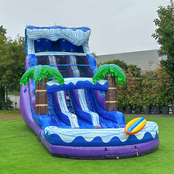 XJUMP 17 ft Surf Beach Commercial Grade Water Slide (with Blower and ...