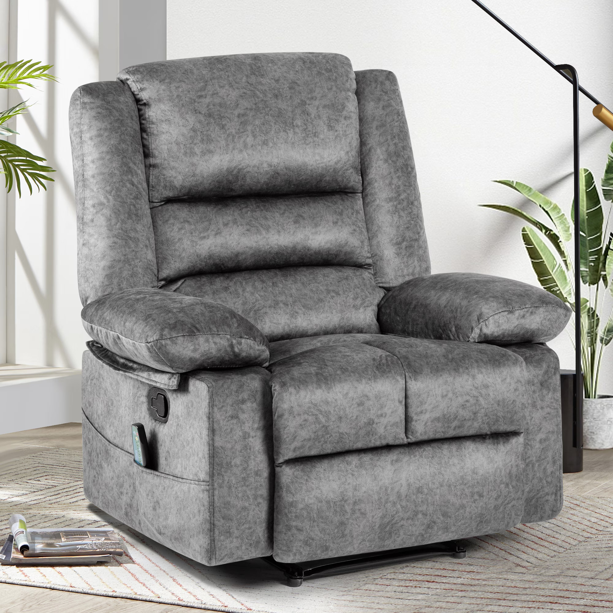 Ebern Designs Massage Recliner Chair Sofa For Adult, Manual Recliner ...