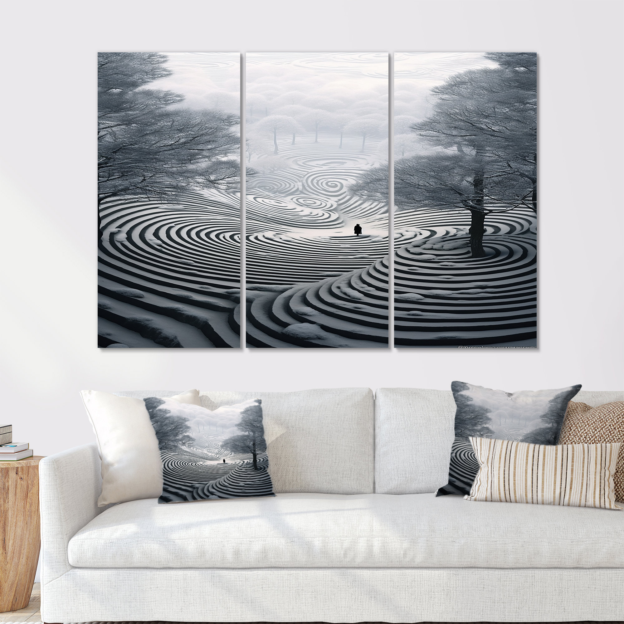 Design Art Winter Tree Scenery - Abstract Landscape Wall Art Living ...