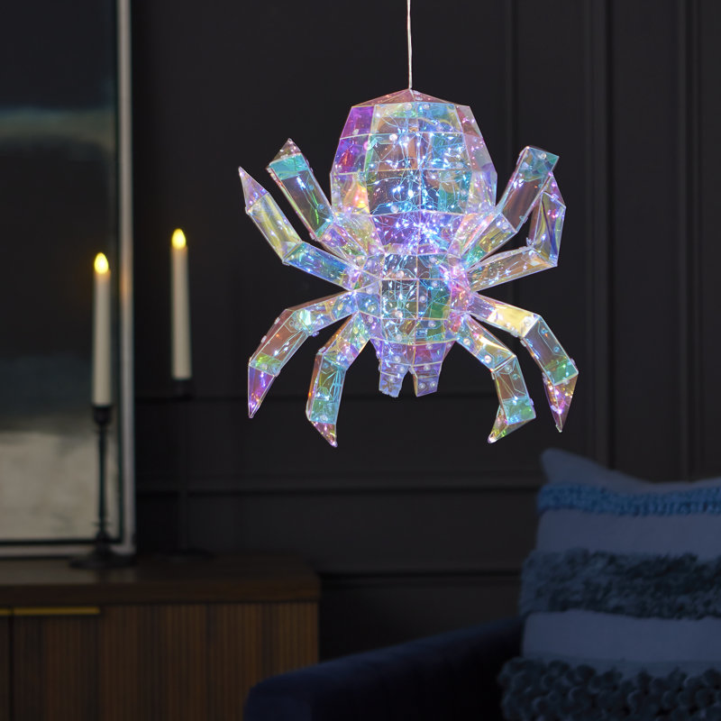 The Holiday Aisle® Prismatic Iridescent Spider 14", LED Lights | Wayfair