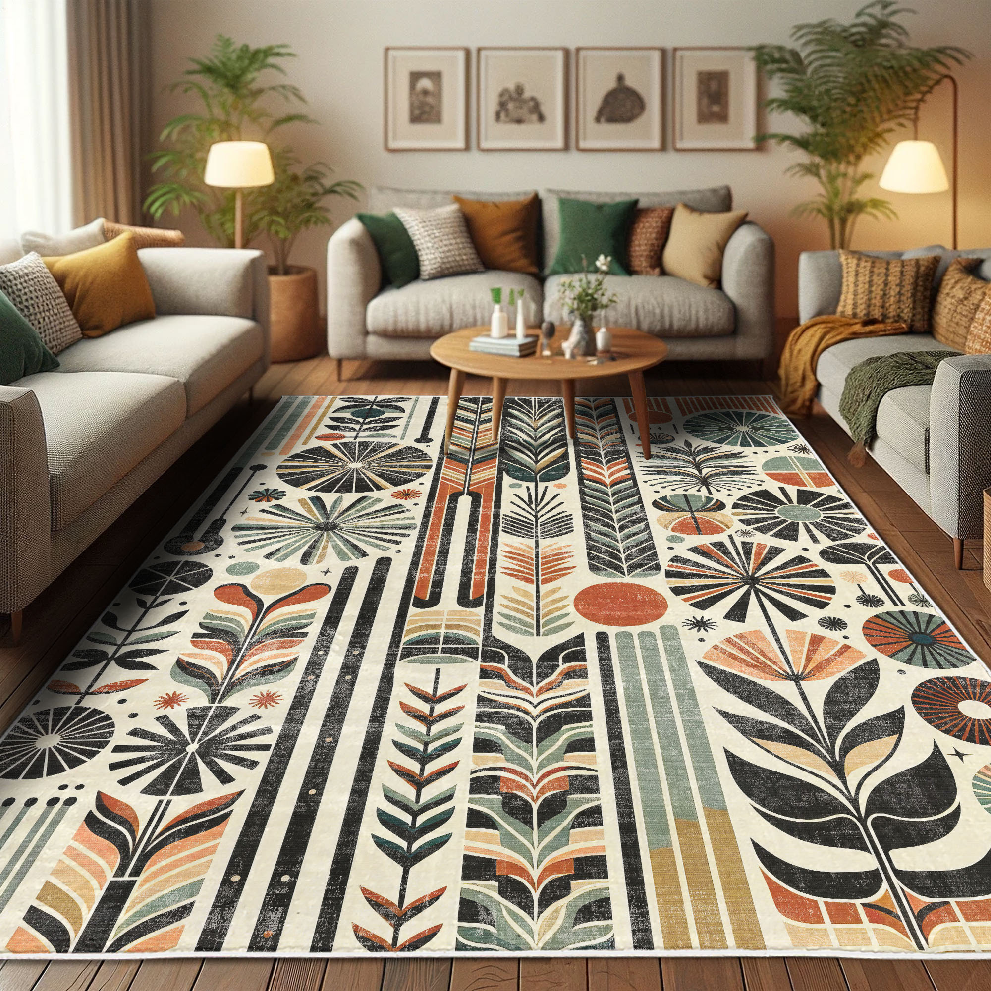 Ambesonne Bohemian High Density Long Fiber Poly Threads Decorative Area ...