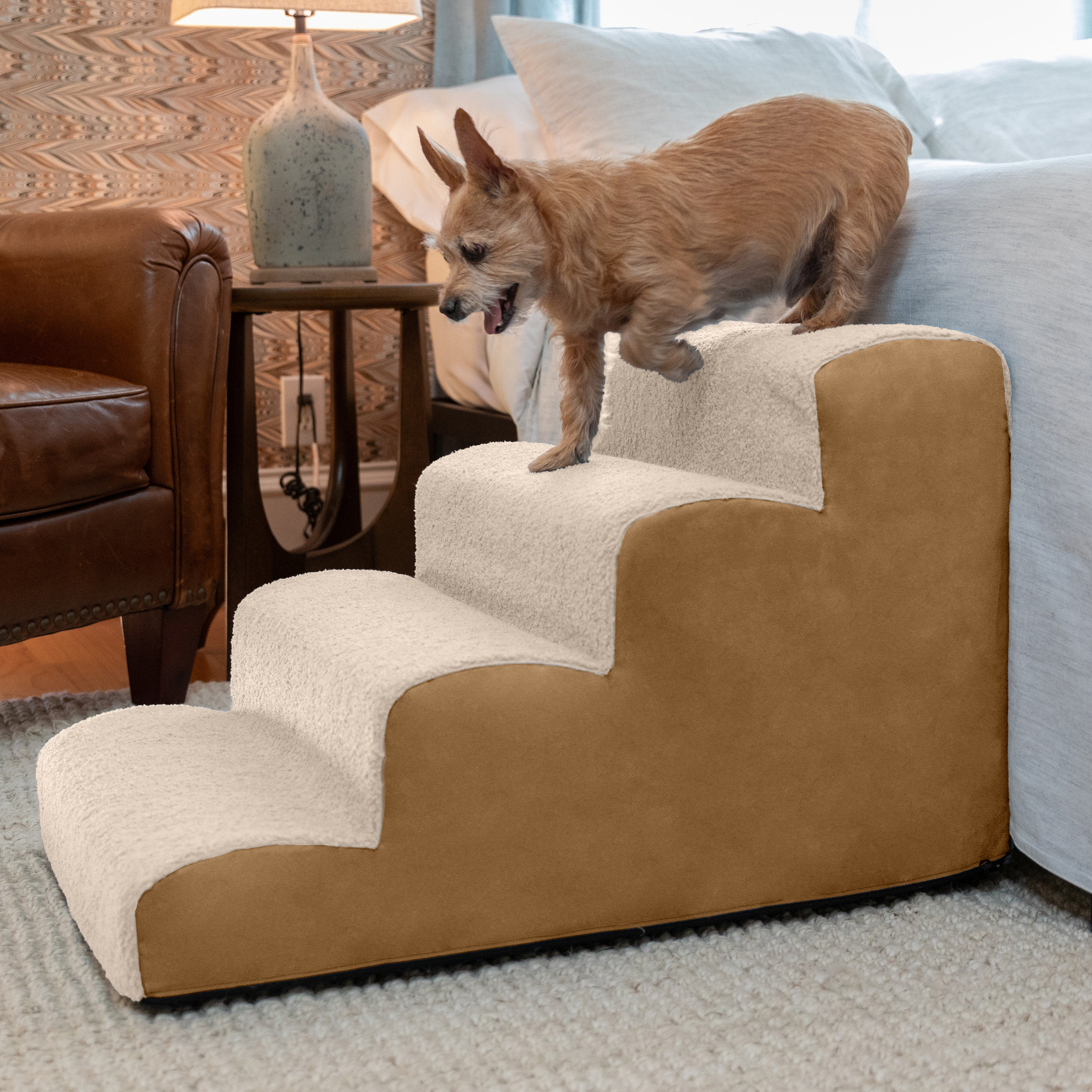 Tucker Murphy Pet™ Dubb Pet Steps - 4 Stairs, Caramel / Chocolate | Wayfair