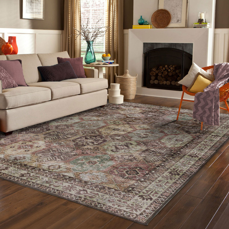 DECOMALL Brown/Earth BAOLA Vintage Distressed Tribal Pattern Design ...