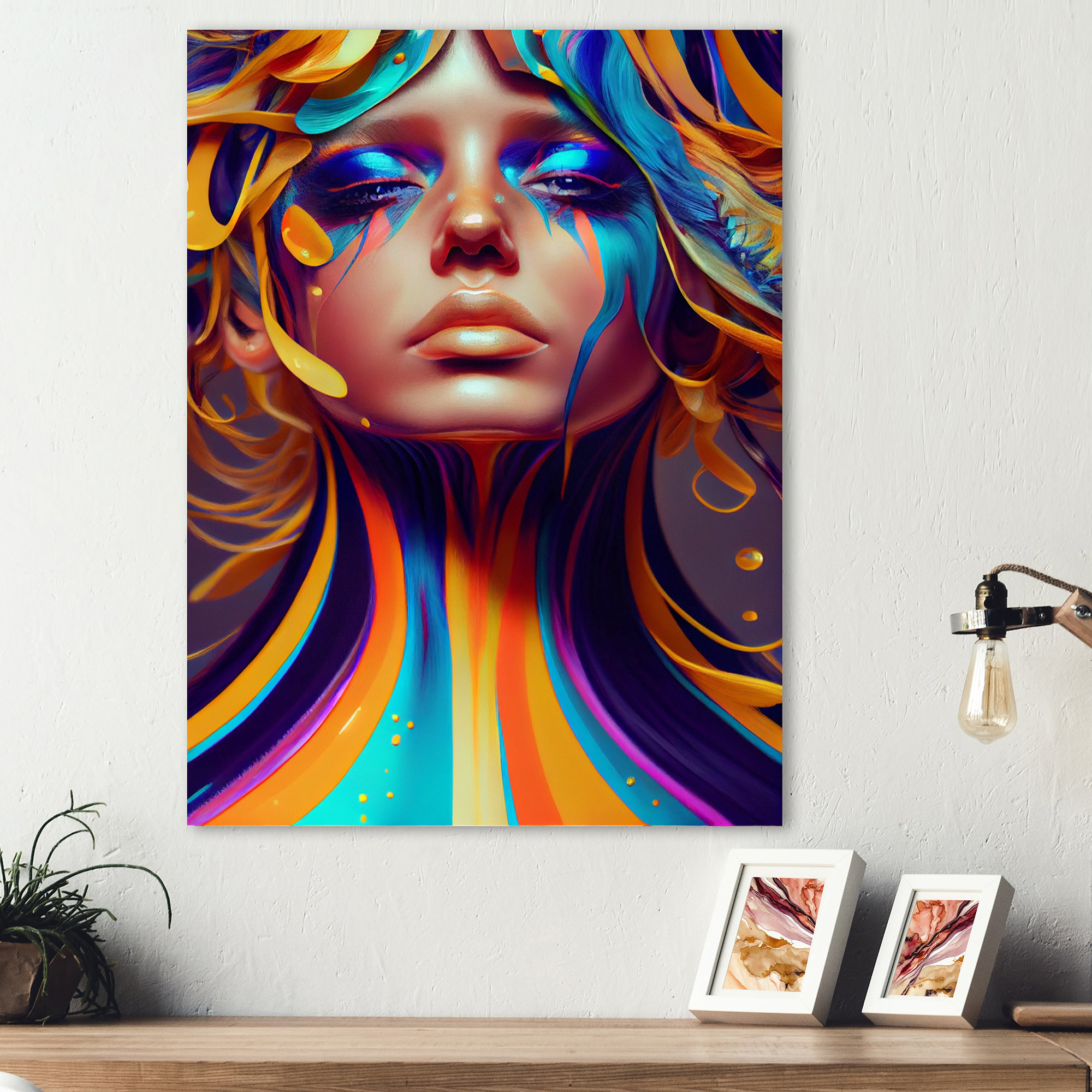 Design Art Liquid Ink Sensual Woman Portrait VII - Graphic Art on ...