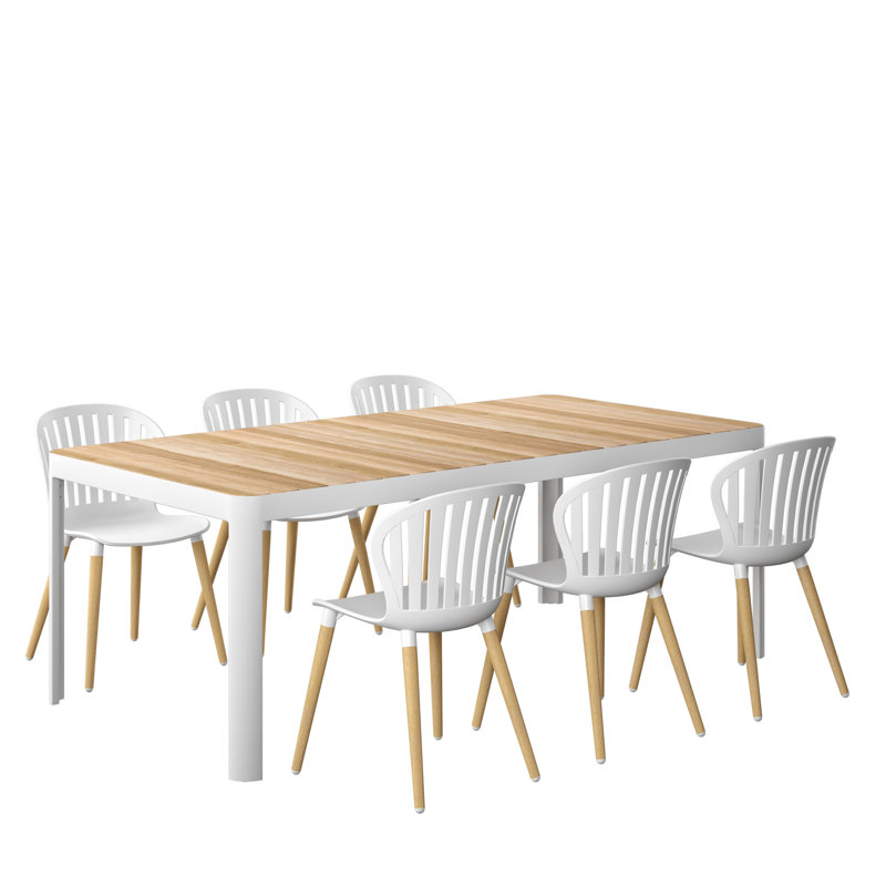Lujane 7pc FSC Certified Outdoor Patio Dining Set & Reviews | AllModern