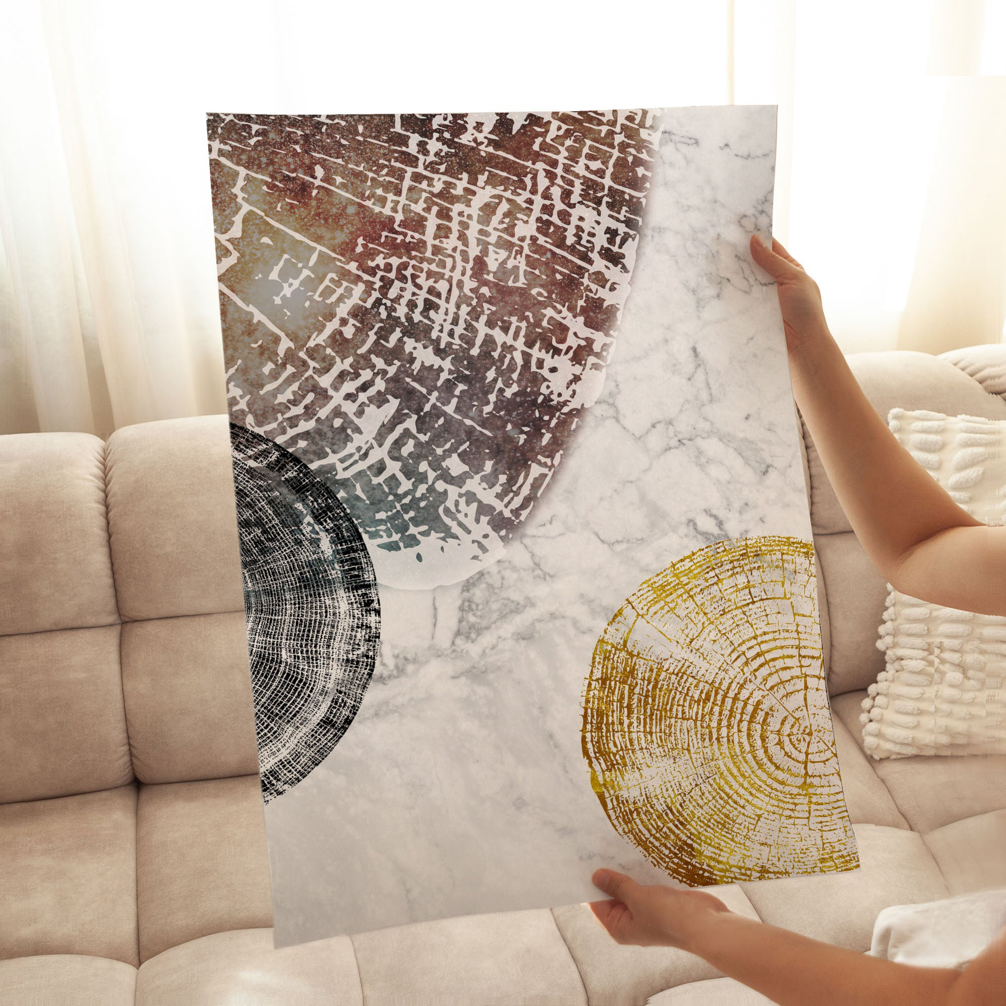 Wrought Studio™ Botanical Tree Rings III Bohemian Unframed Art Print ...