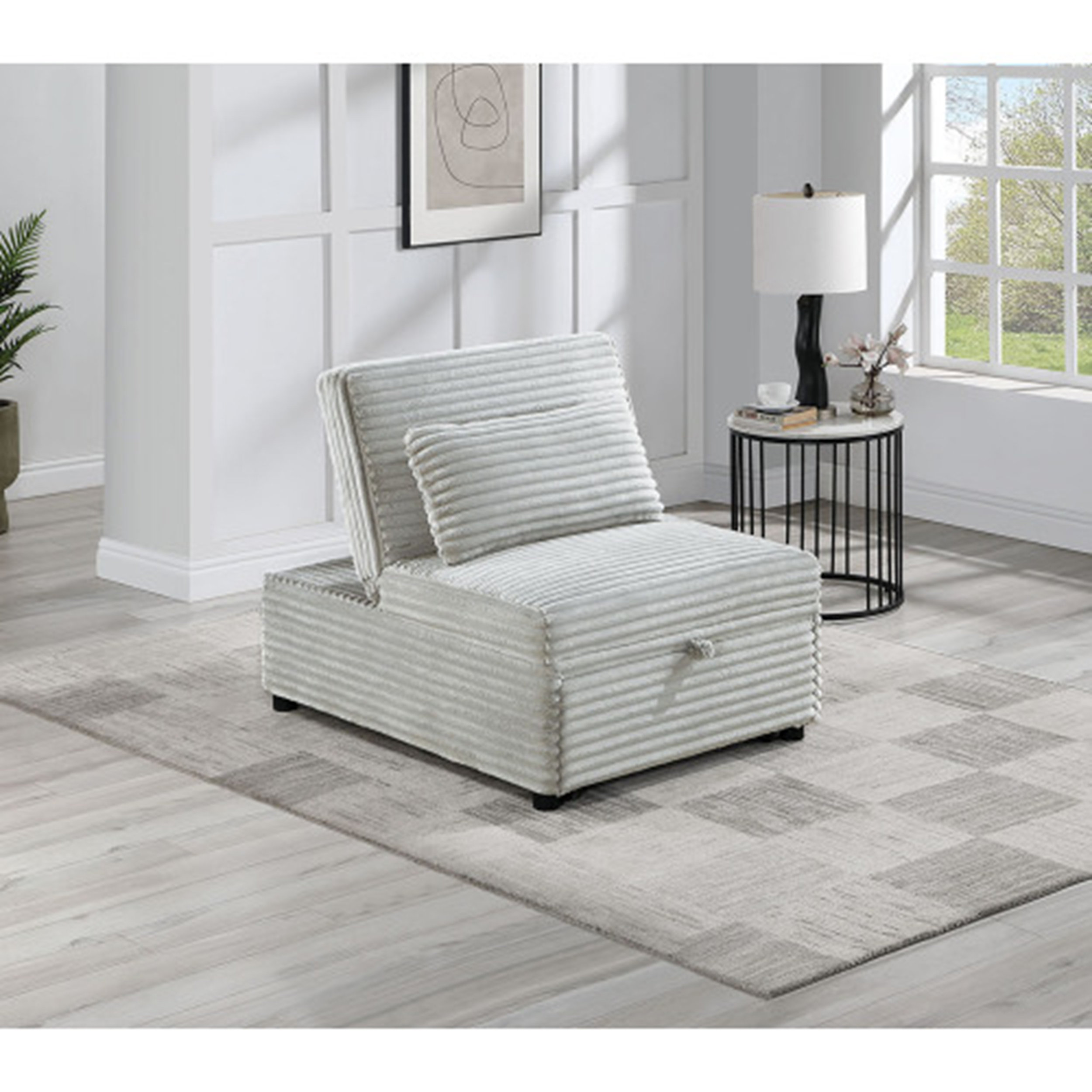 Ebern Designs Convertible Wide-Welt Corduroy Sofa Sleeper Sofa Chair W ...