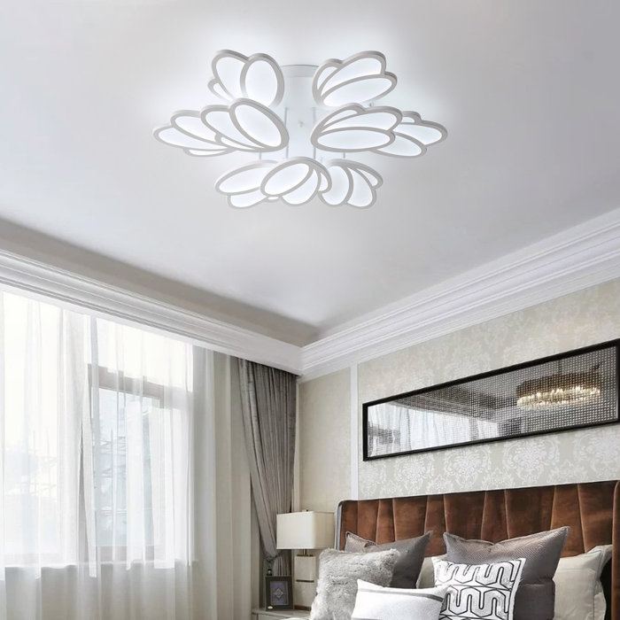 Ivy Bronx 1-White wing shaped dimmable LED ceiling light | Wayfair