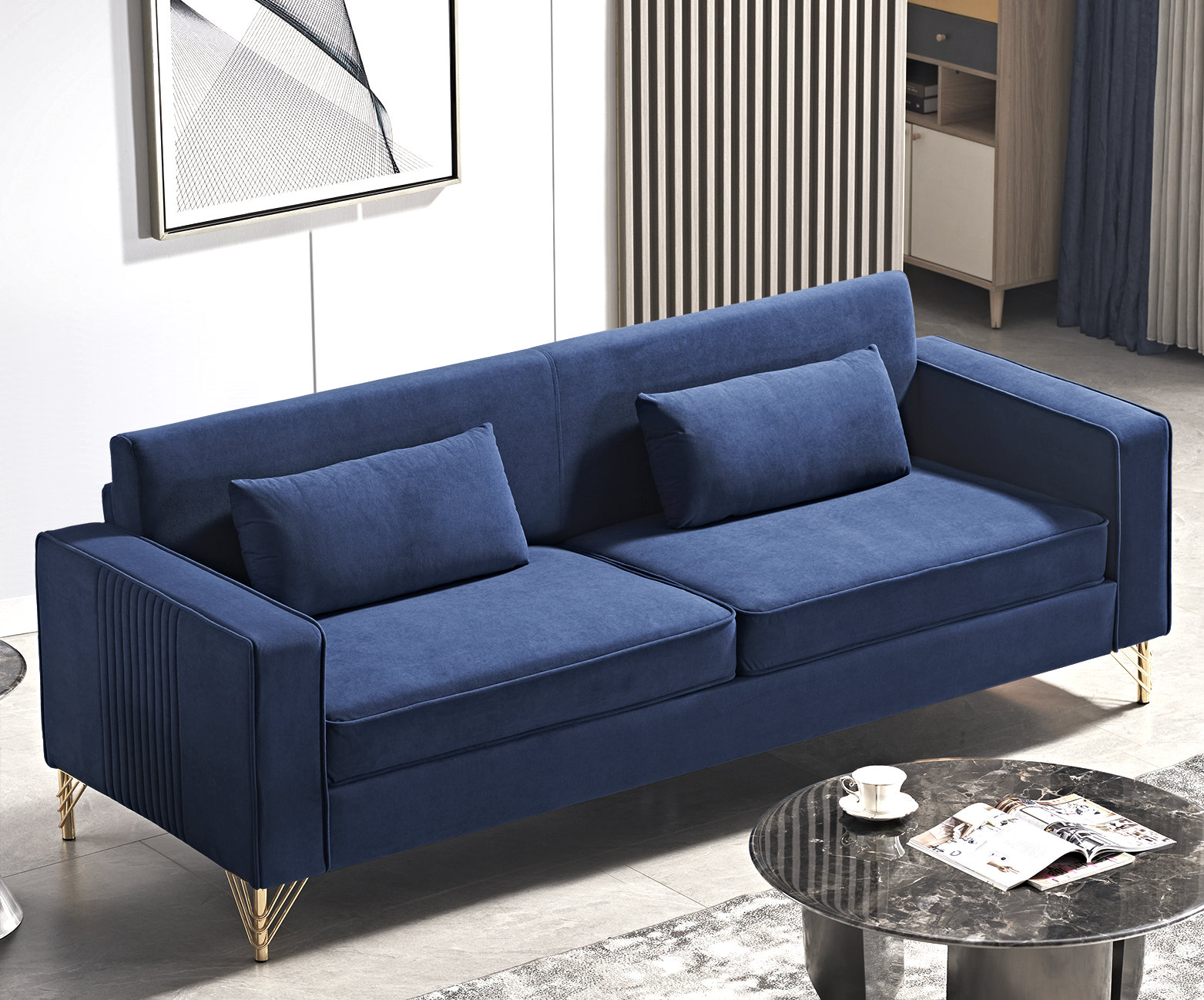 Mercer41 Nathally 85.8'' Velvet Sofa & Reviews | Wayfair