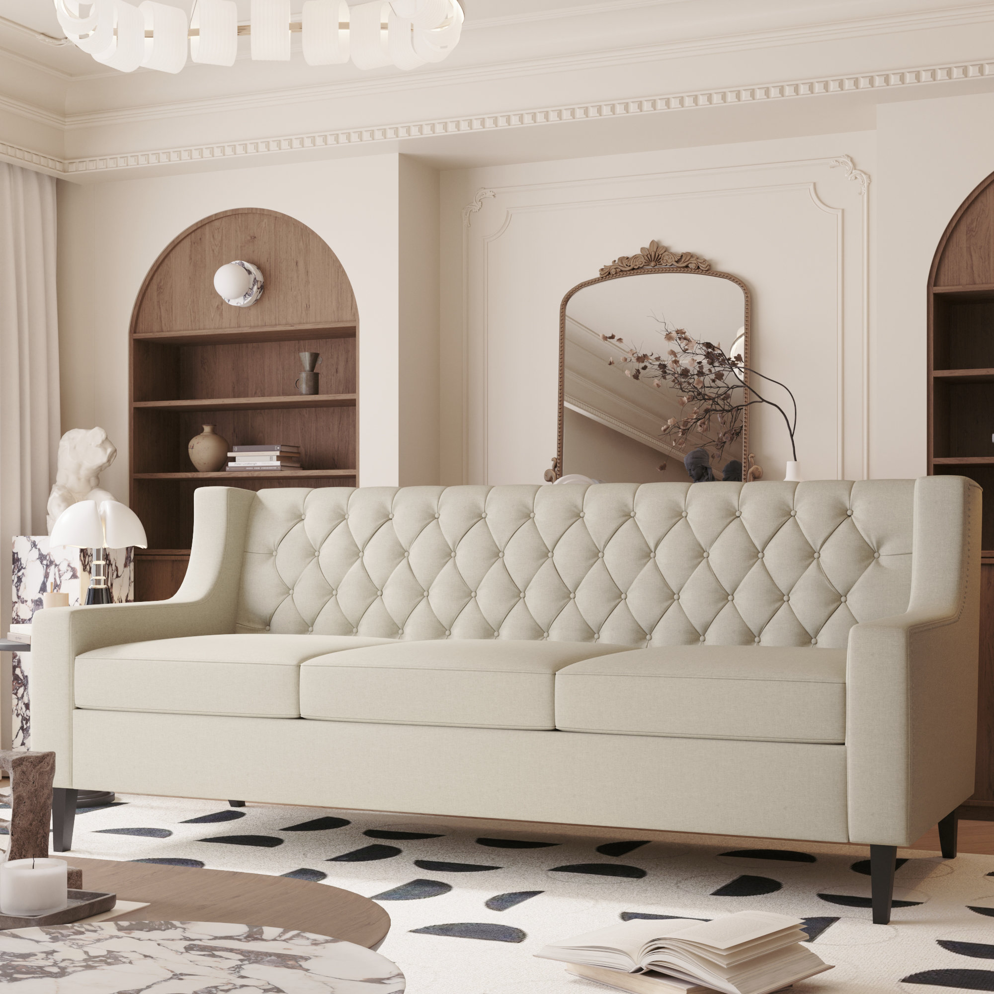 Winston Porter Tenice 78.75'' Rolled Arms Chesterfield Sofa | Wayfair