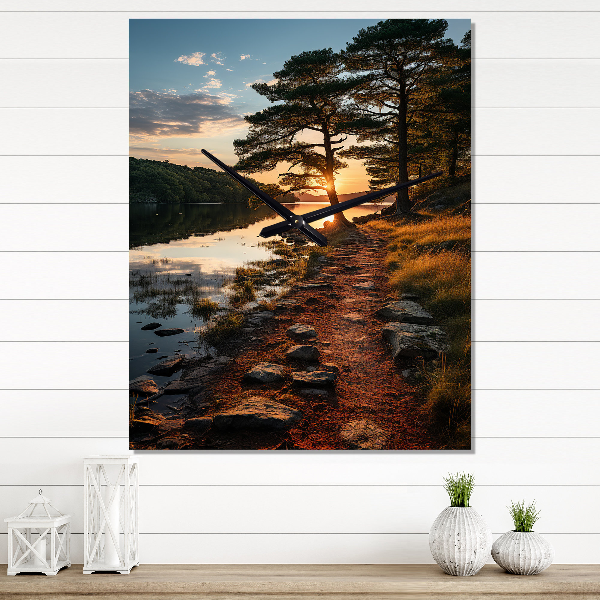 Design Art Connecticut Landscape V - Connecticut Wall Clock Oversized ...