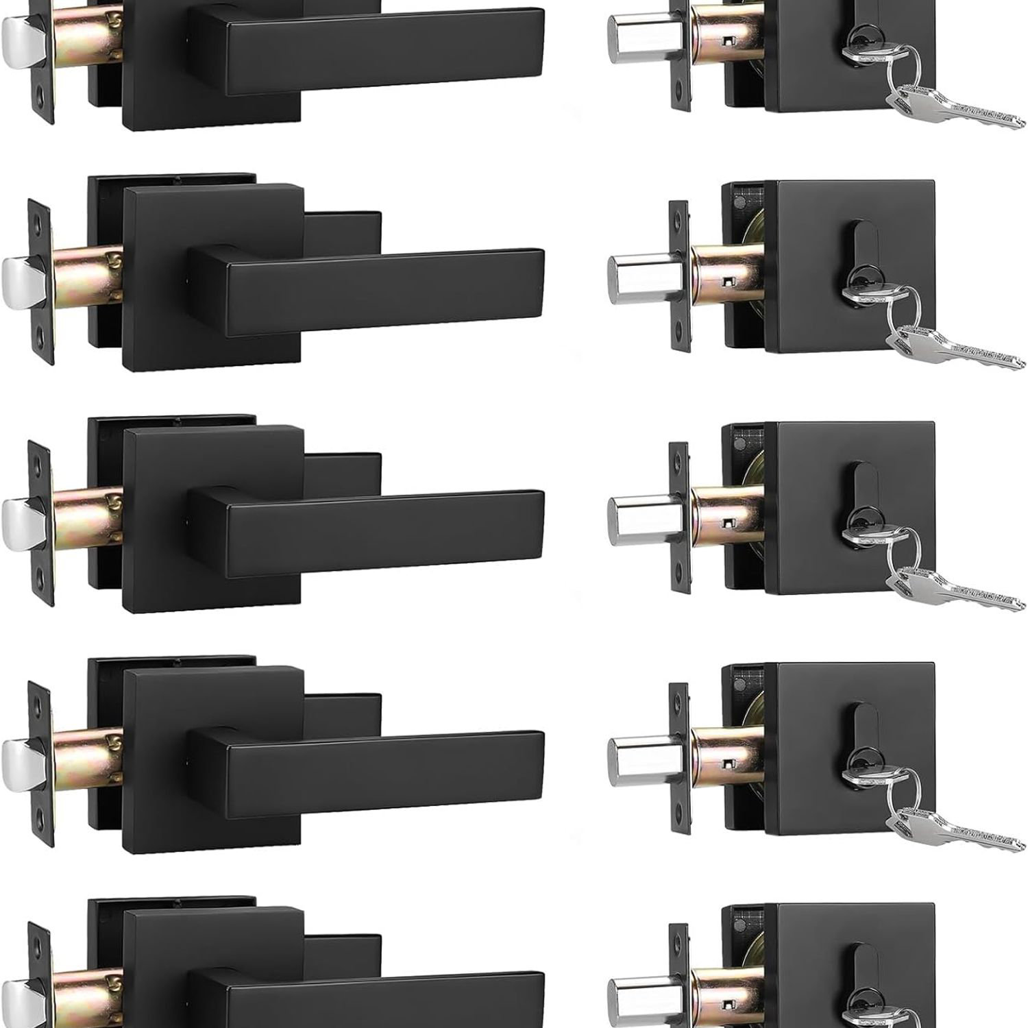 Roundhill Furniture Keyed Entry Door Lock with Burglar Lock, reversible ...