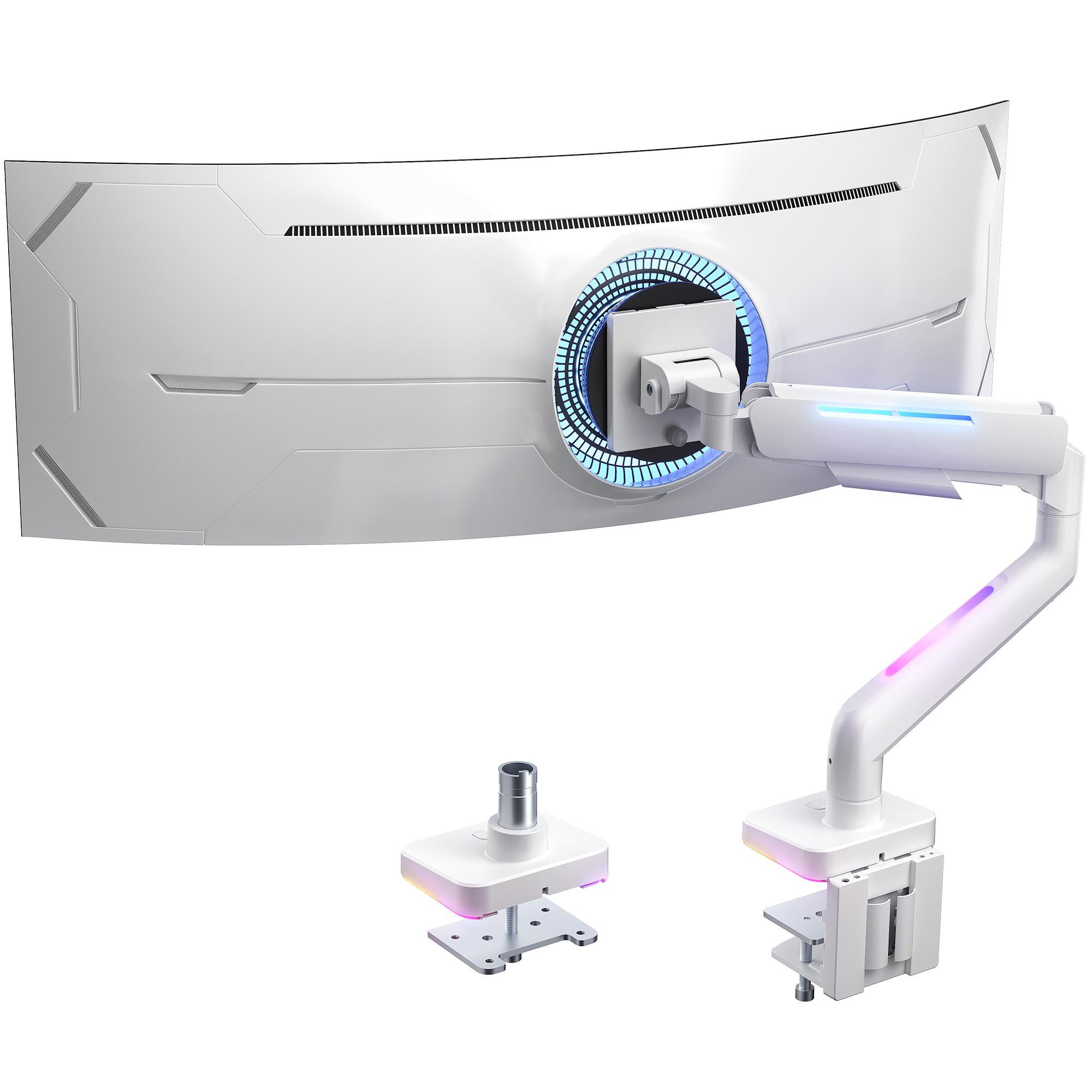 ARES WING Single Monitor Arm Desk Mount Heavy Duty RGB Light | Wayfair