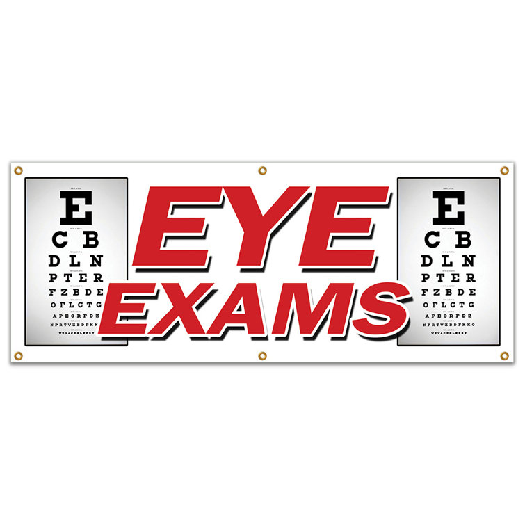 SignMission EYE EXAMS BANNER SIGN Optometrist Optician Glasses ...