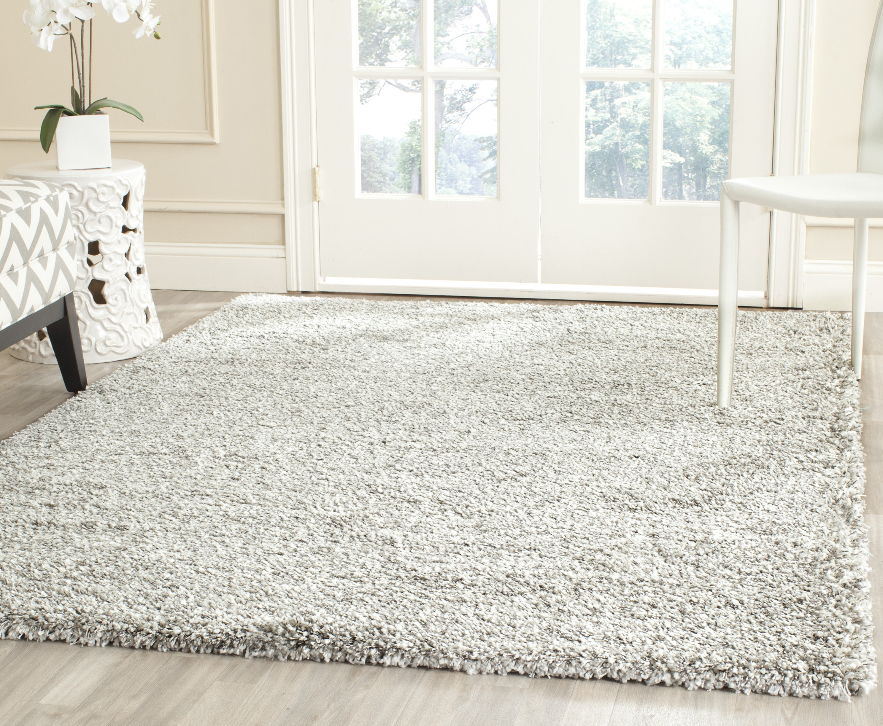 Mercer41 Martelange Shag Performance Solid Color Rug | Wayfair