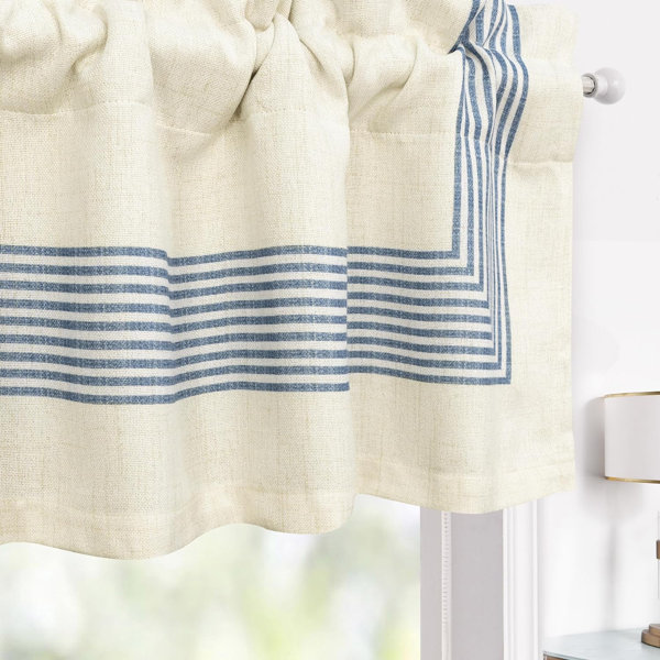 Gracie Oaks Shasha Striped Tailored 52'' W Window Valance in | Wayfair