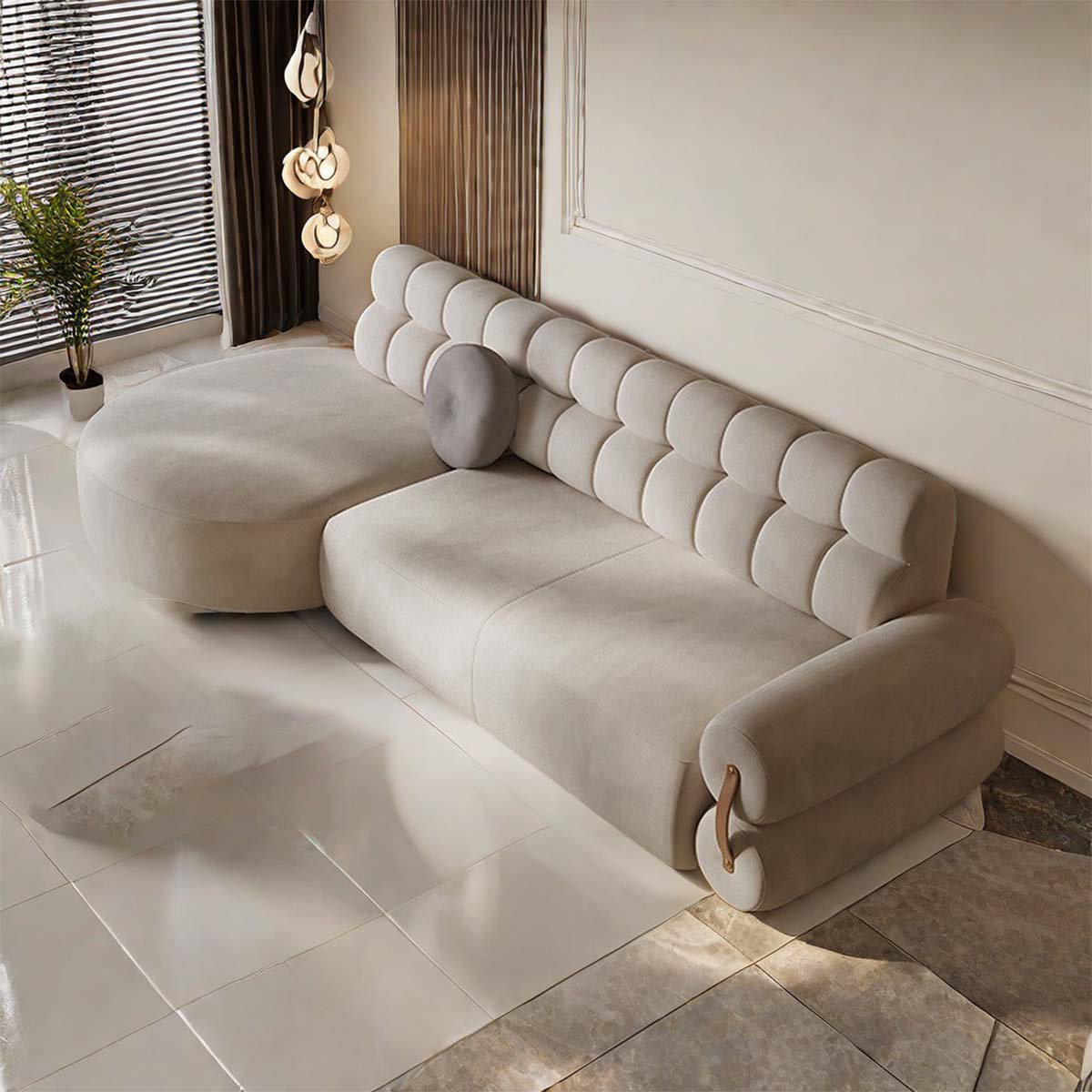 CoyNet Sofa Boutique Living Room Cream-style French Fabric Sofa Living ...