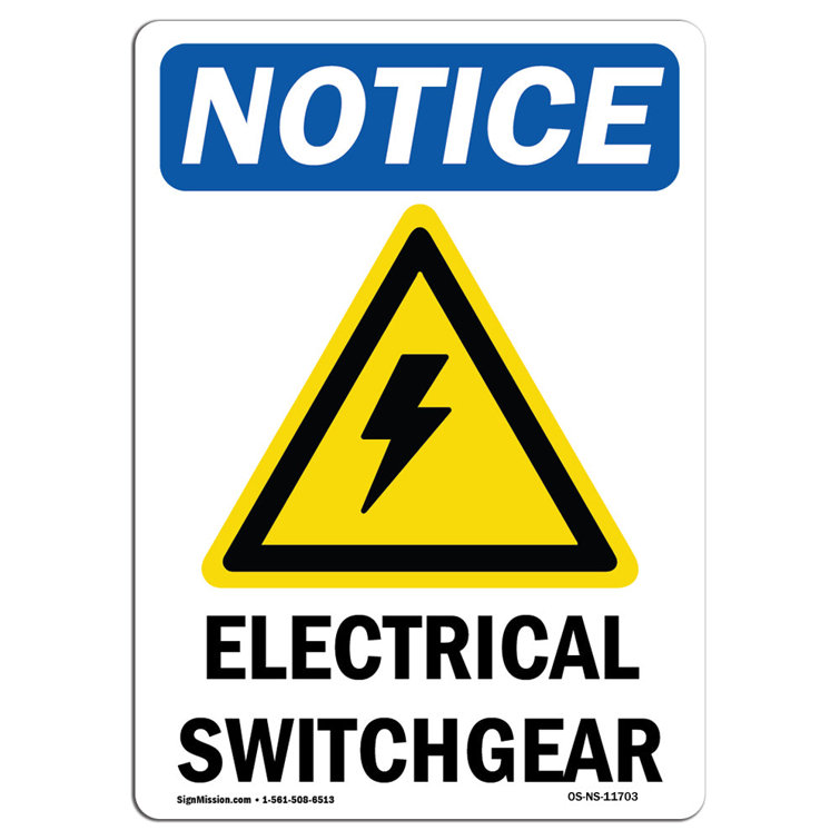 SignMission Electrical Switchgear Sign with Symbol | Wayfair
