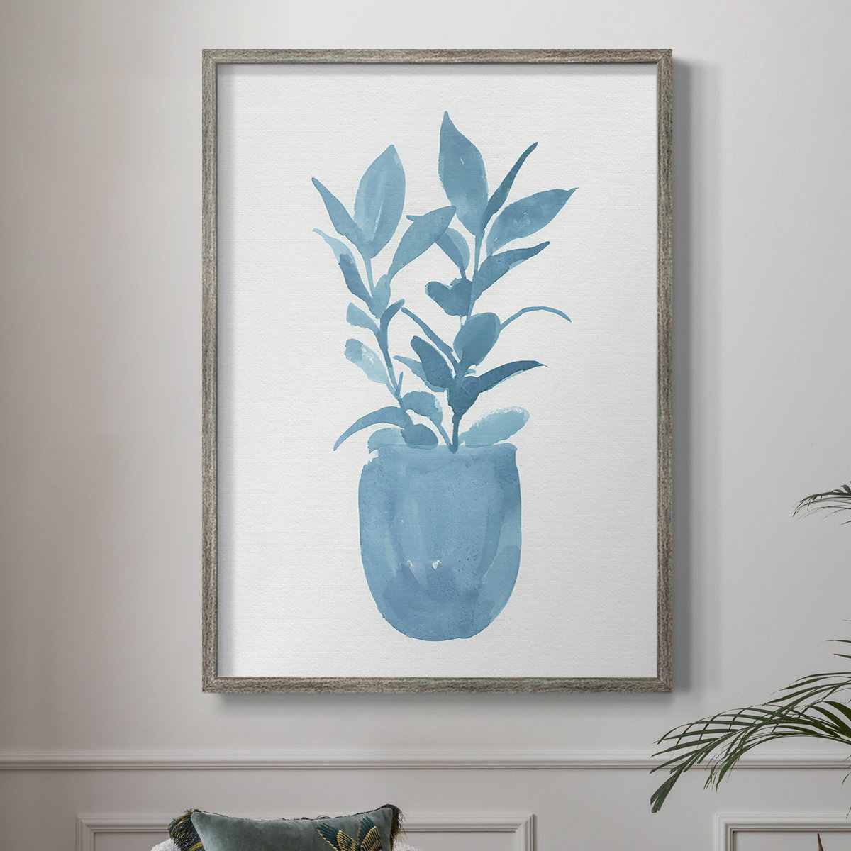 Winston Porter Watercolor House Plant III Framed Print - Solid Wood ...