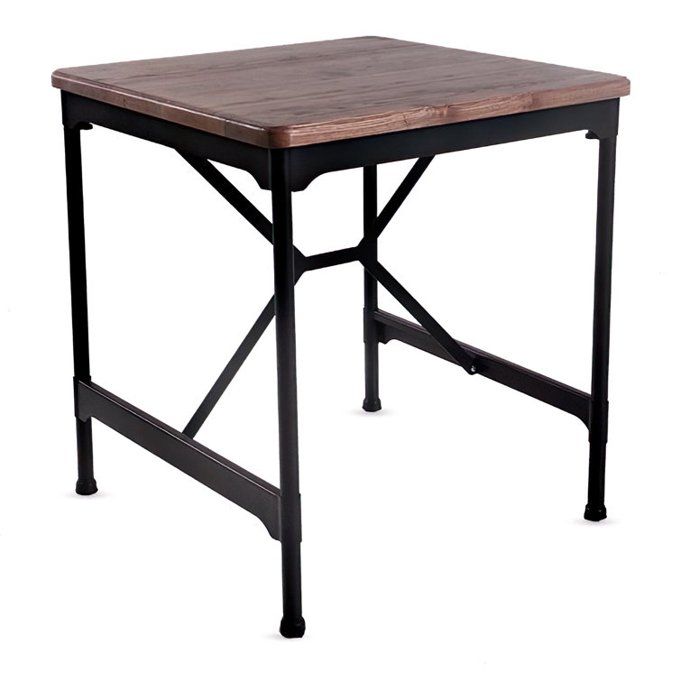 Borough Wharf Rochester Steel & Ashwood 70cm Square Dining Table ...