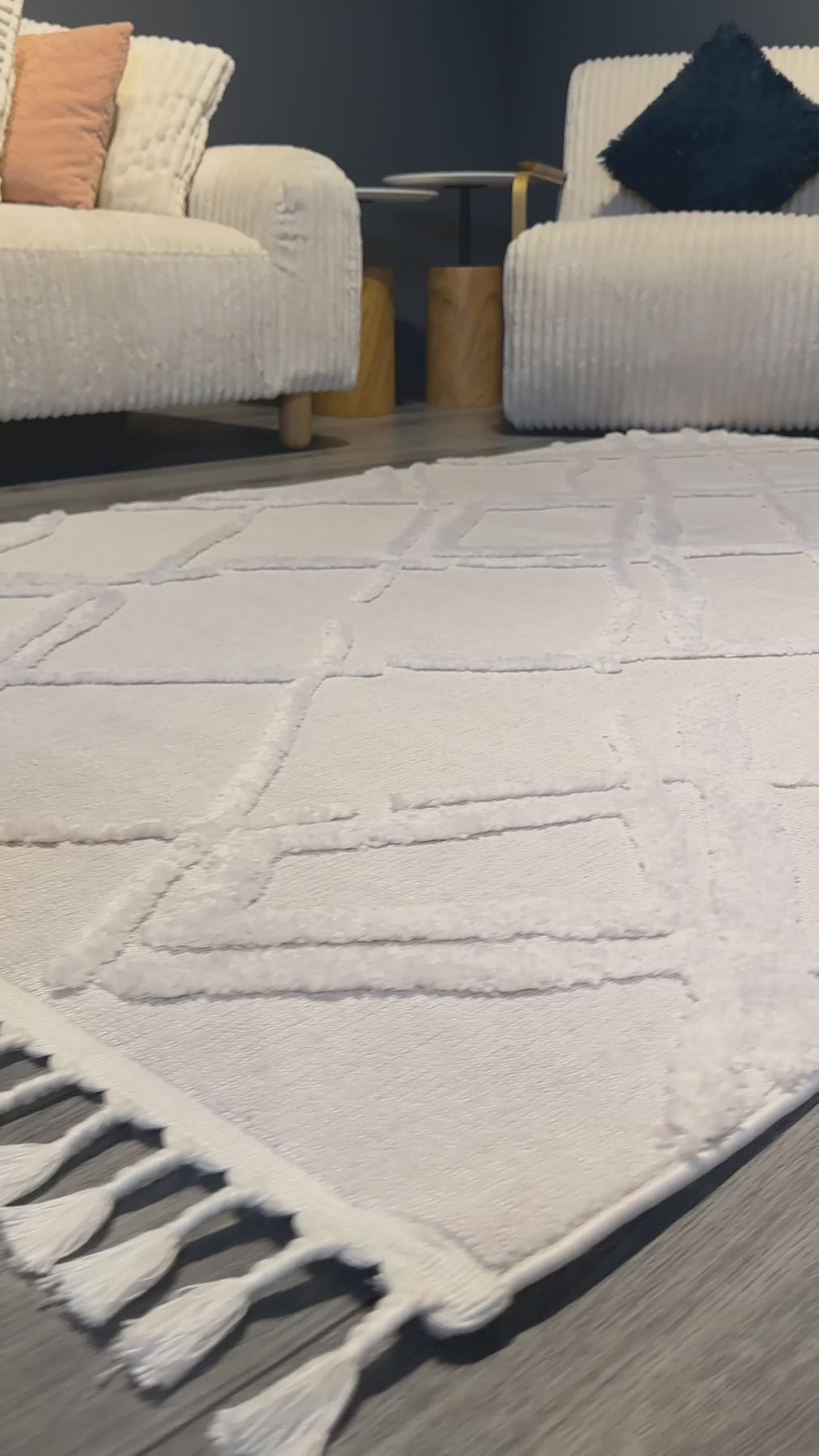 Dakota Fields Palazzo Cream Soft and Shiny Textured Scandinavian Rug ...