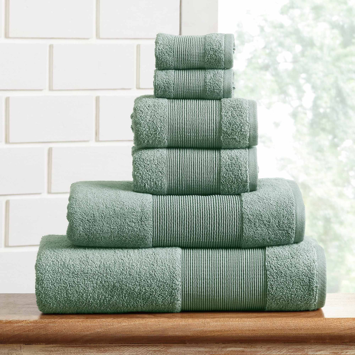 Modern Threads - Air Cloud 6-Piece 100% Zero-Twist Cotton Towel Set ...