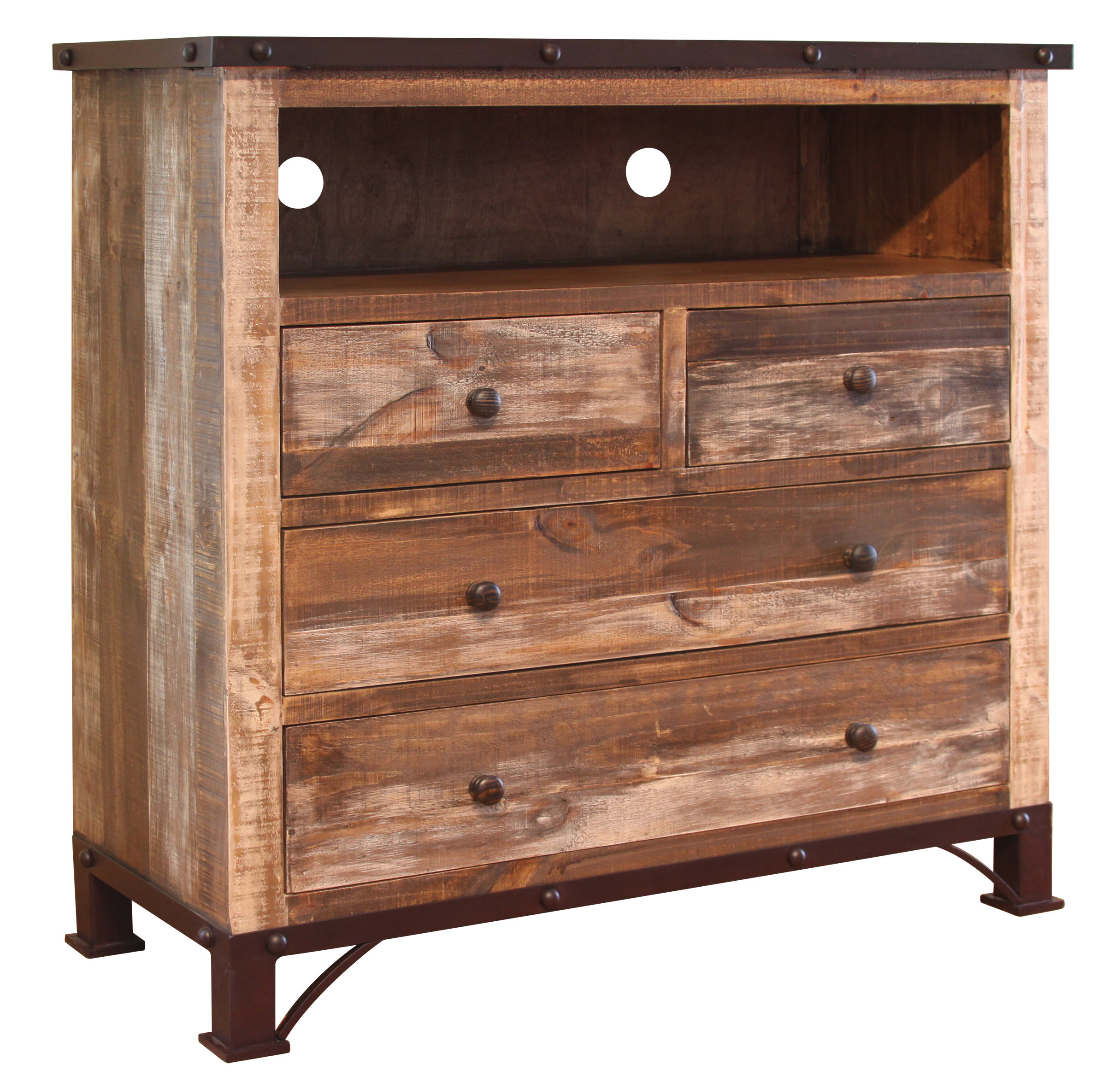 Loon Peak® Keyuana Antique Multicolor 4 Drawer Media Chest | Wayfair