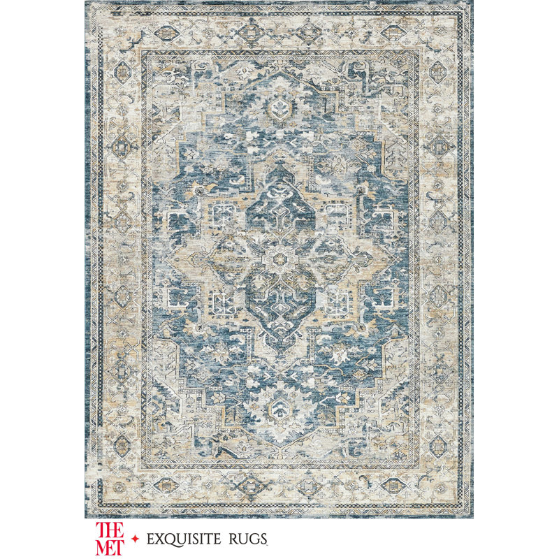 Exquisite Rugs The Met x Exquisite Rugs Antique Loom Blue/Beige Area ...