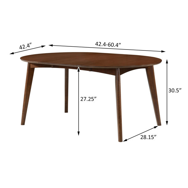 George Oliver Kaylien Extendable Oval Dining Table in Brown | Wayfair