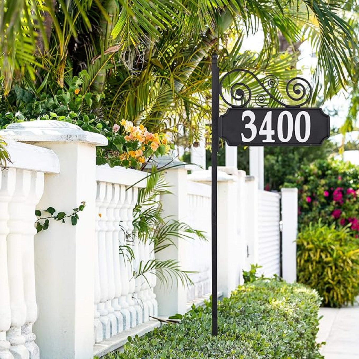 Home Moderne-N Nite Bright Scroll Reflective Address Post Sign ...