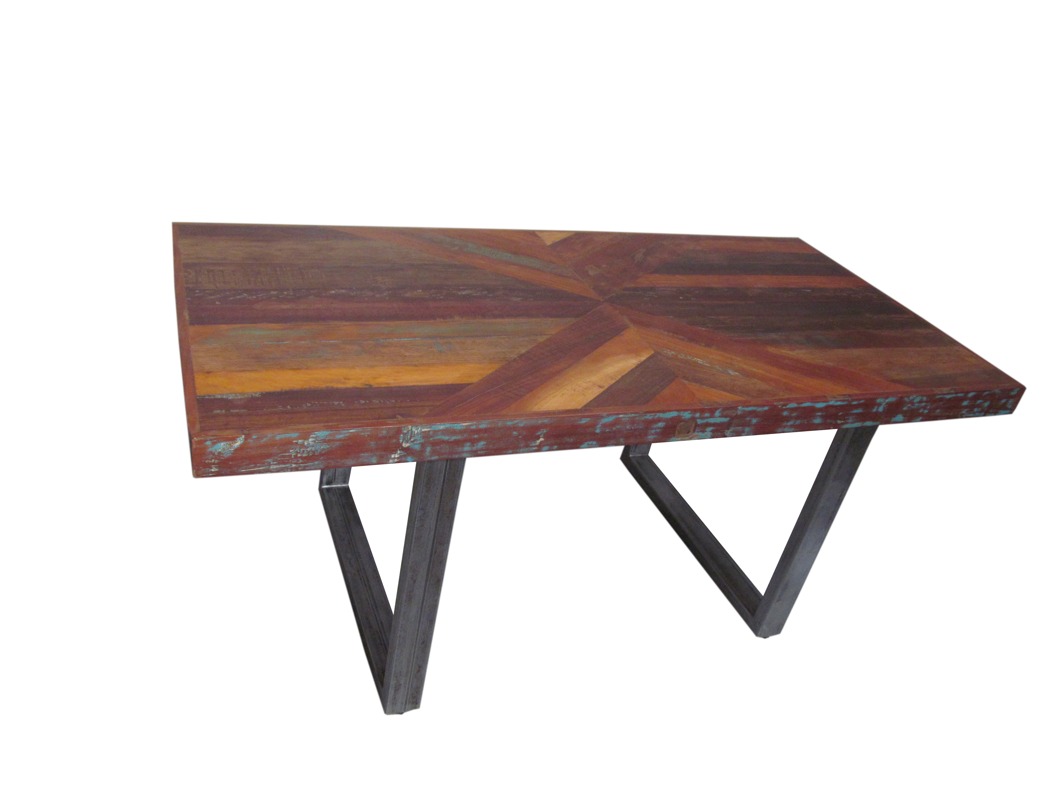 Designe Gallerie Counter Solid Wood Dining Table with Iron Base ...