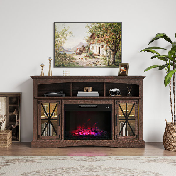 Laurel Foundry Modern Farmhouse® Visconti LED Farmhouse Media Console ...