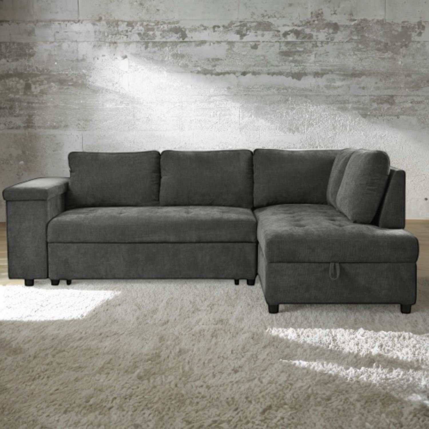 Hokku Designs Convertible Sofa Bed With Hidden Storage, Pull-Out ...