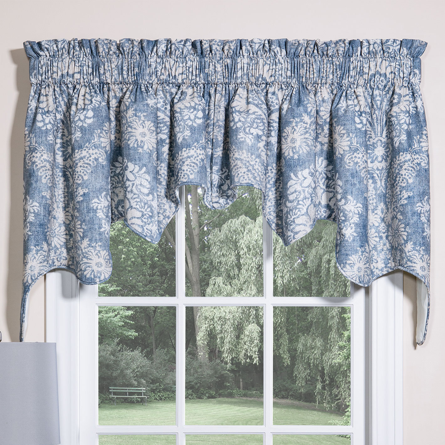 Thomasville At Home Alexandra Denim Traditional Cotton Damask Empress ...