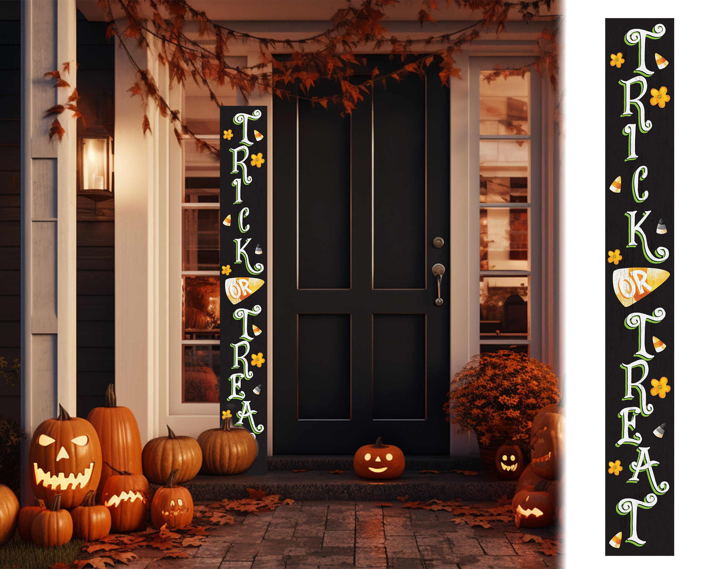 The Holiday Aisle® Allexis Wood Wall Mounted Outdoor Halloween ...