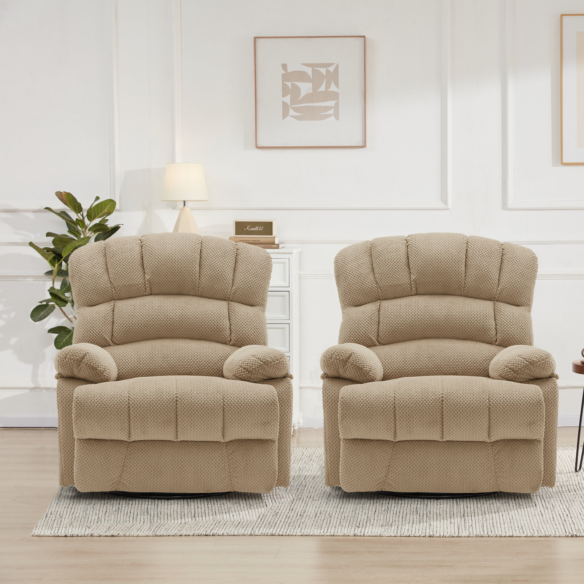 Latitude Run® 39.7" Wide Manual Upholstered Swivel Rocker Recliner(Set ...