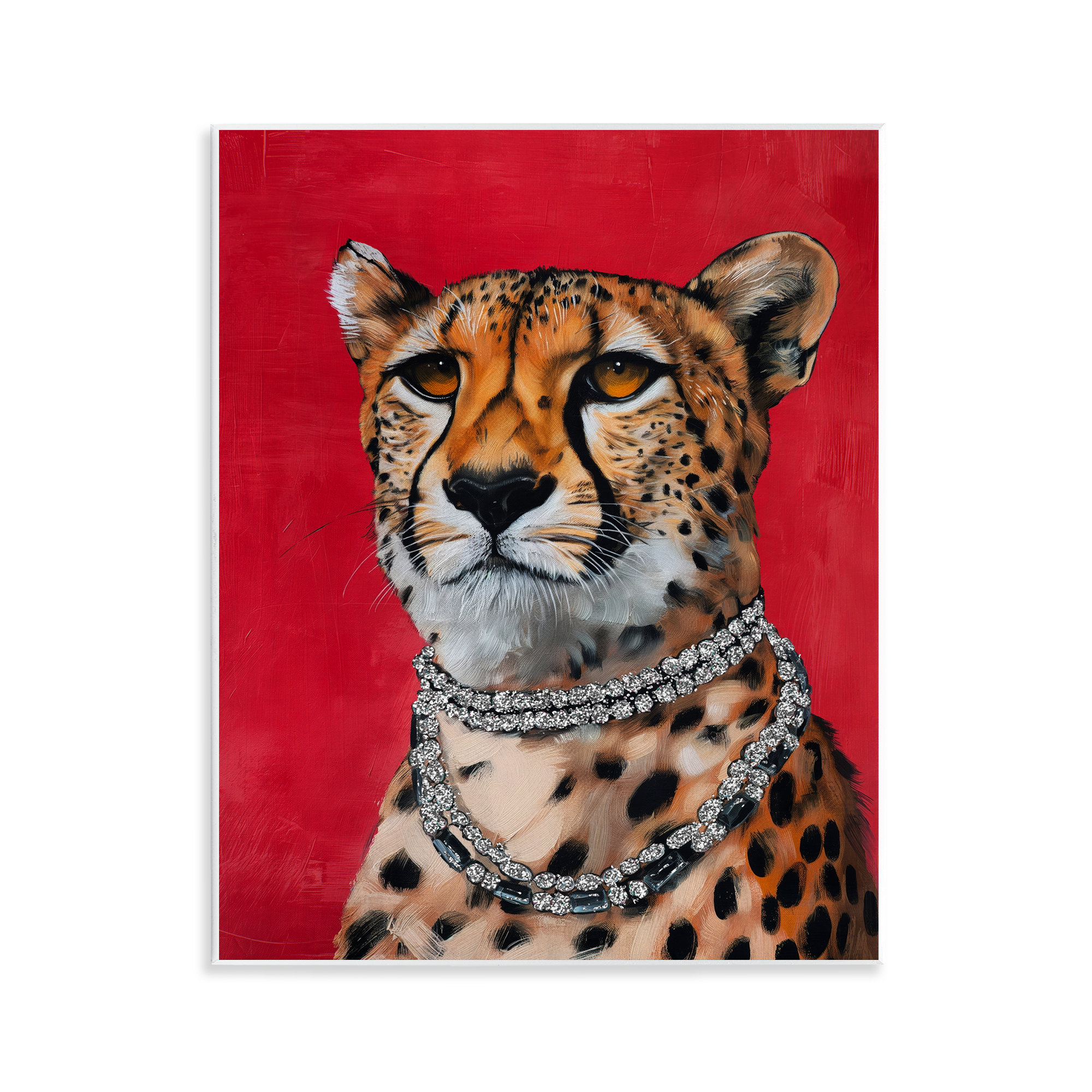 Ebern Designs Leopard Royalty with Necklace Wall Plaque Art by Svetlana ...