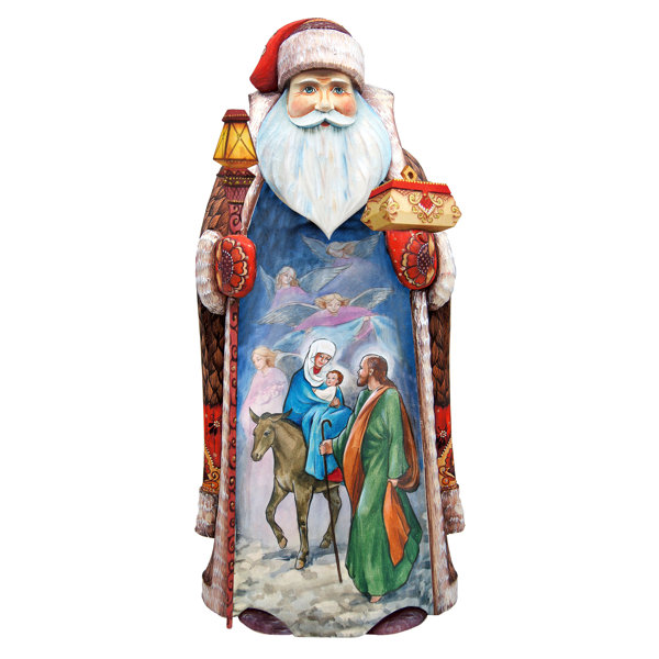 G Debrekht Masterpiece Wood Carved Santa and the Guardian Angels ...
