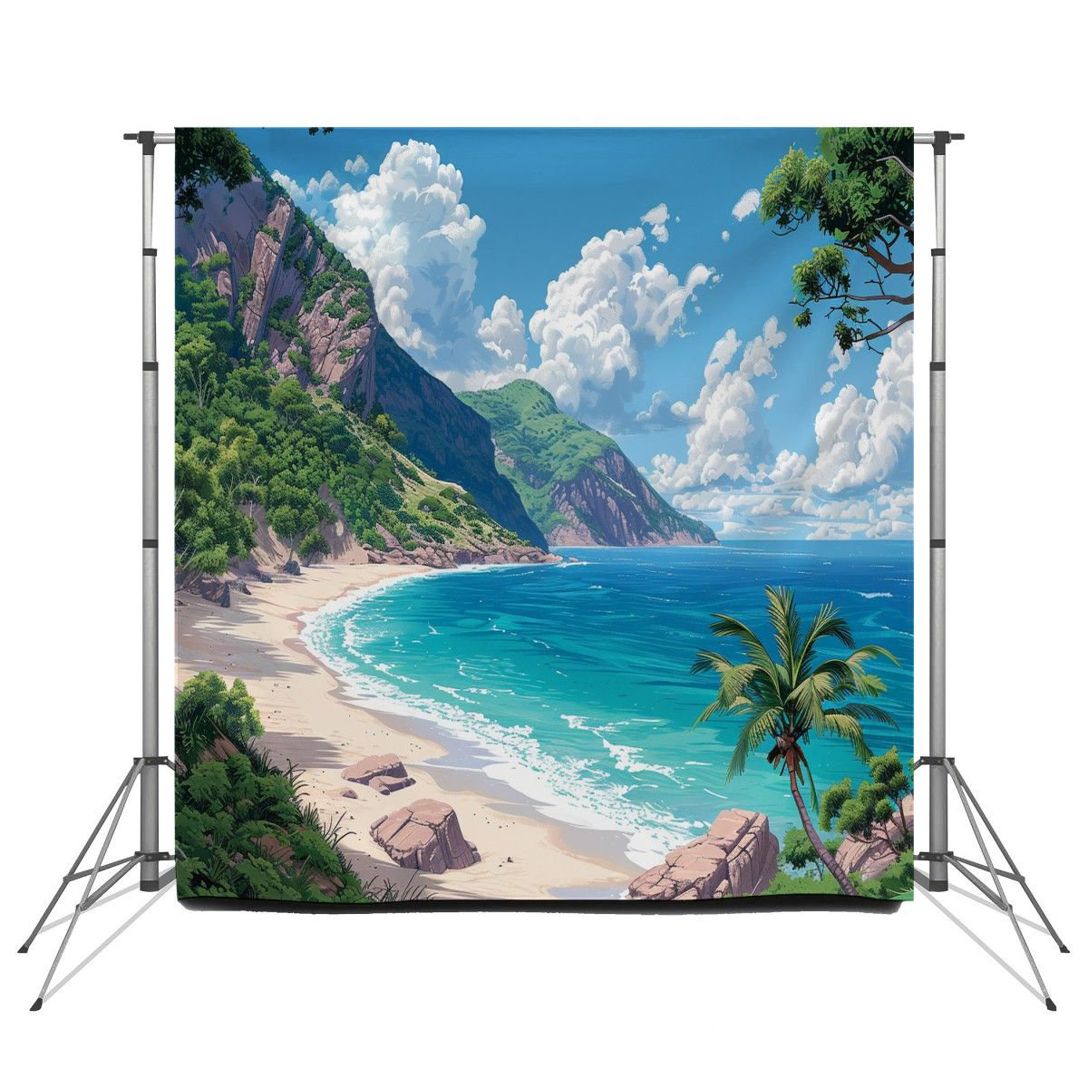 VisionDecor Beach Landscape Backdrop Scenery Large Tropical Coast Photo ...