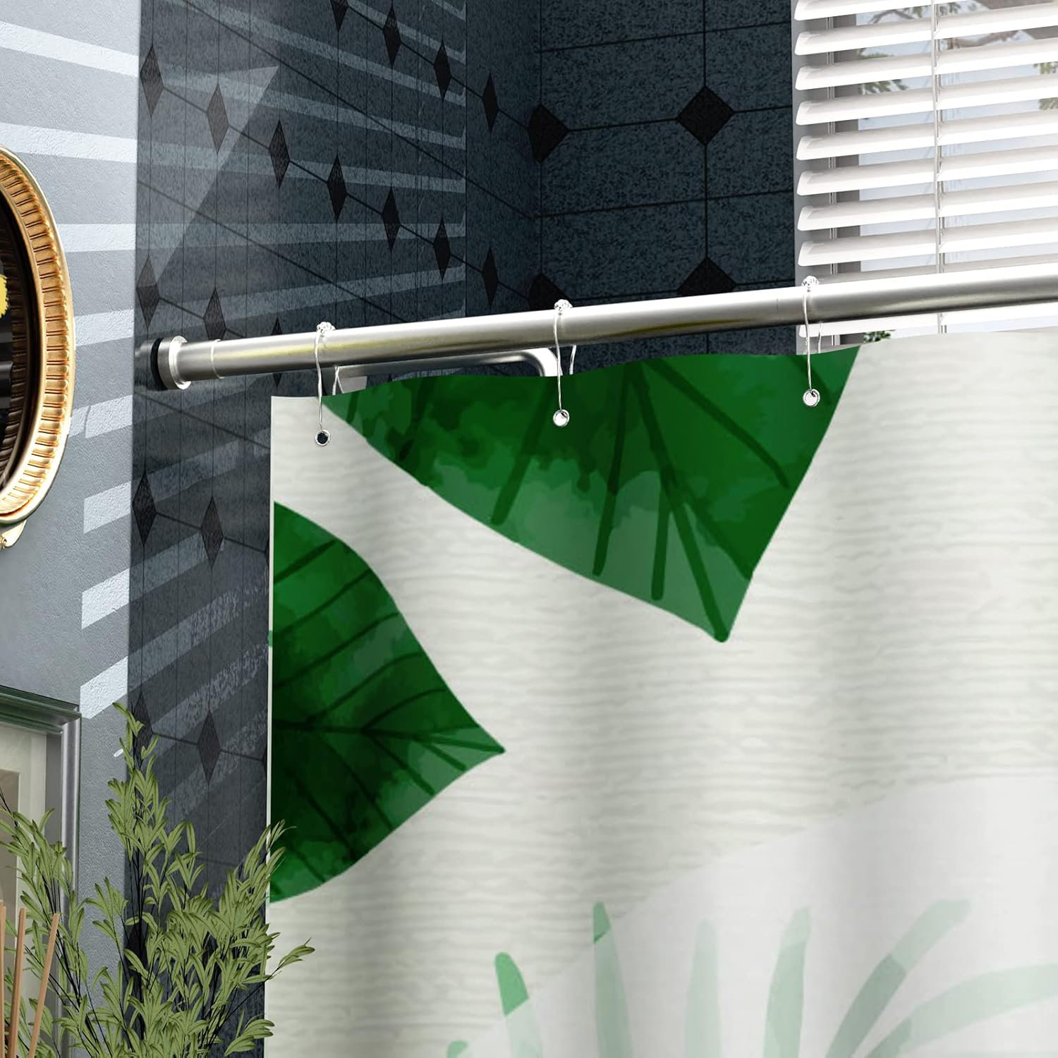 Expeez Shower Curtain Rod Adjustable 42-72 Inch,No Drill Spring Tension ...