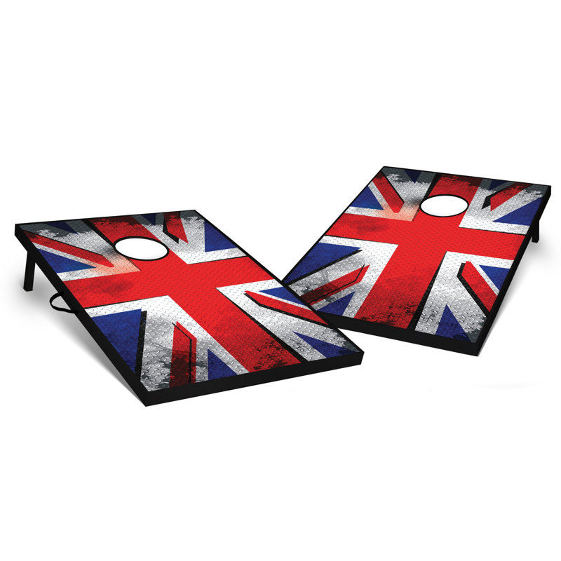 East Urban Home 2' X 3' British Flag Rustic Tailgate Size Cornhole Set ...