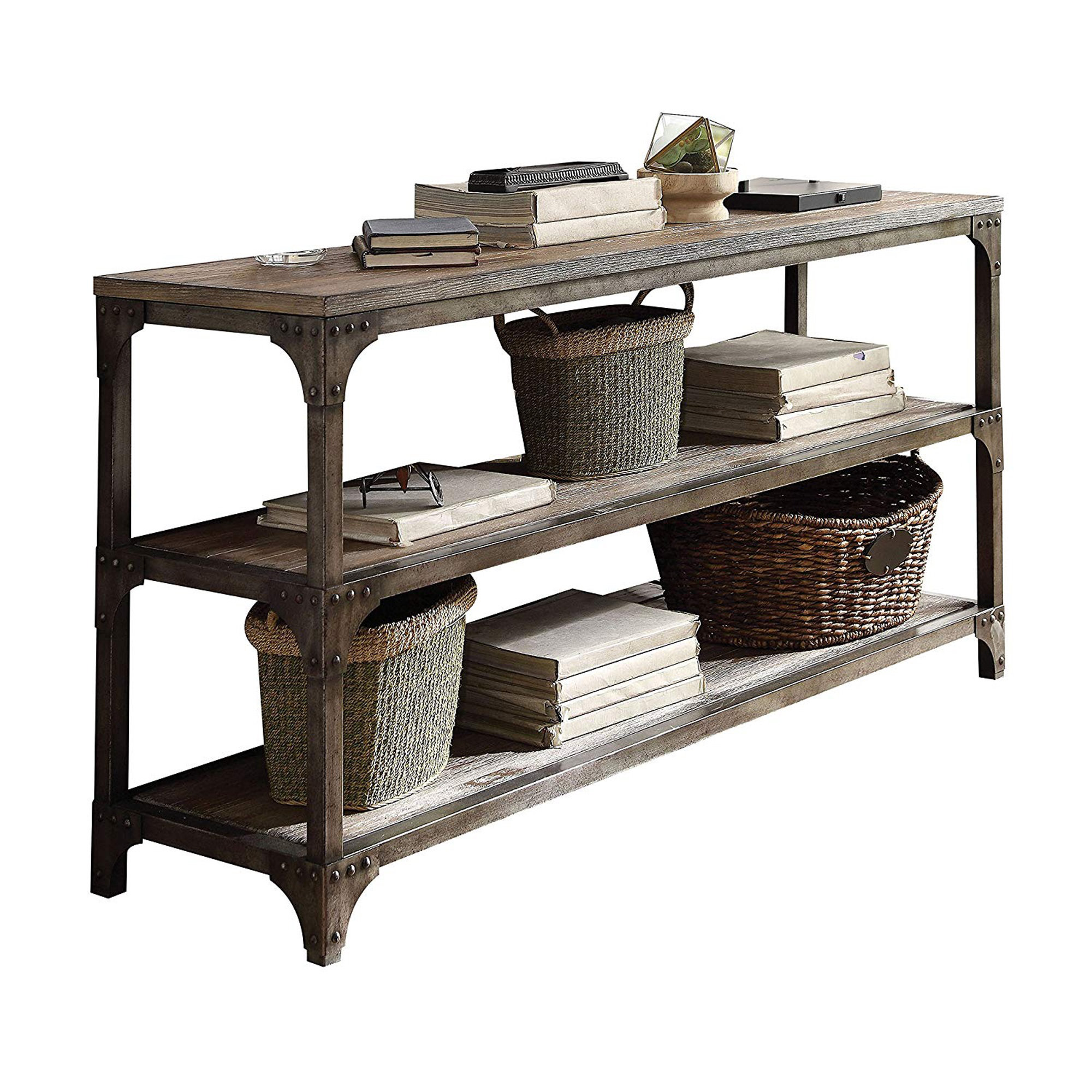 Benzara Gorden Console Table with 2 Shelves | Wayfair