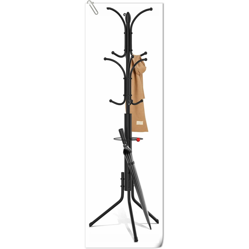 Winston Porter Shealin Metal Freestanding 12 - Hook Coat Rack | Wayfair