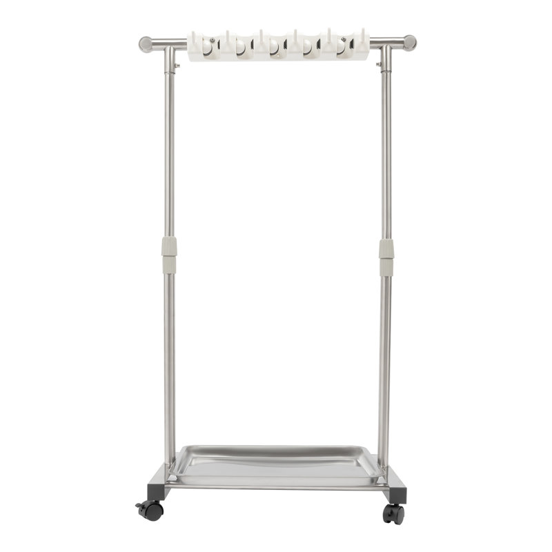 WFX Utility™ Cleaning Supplies Organizer Broom Holder With 4-Wheels ...