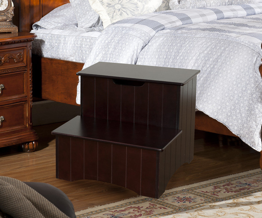 August Grove Sandro 2-Step Wood Storage Step Stool & Reviews | Wayfair