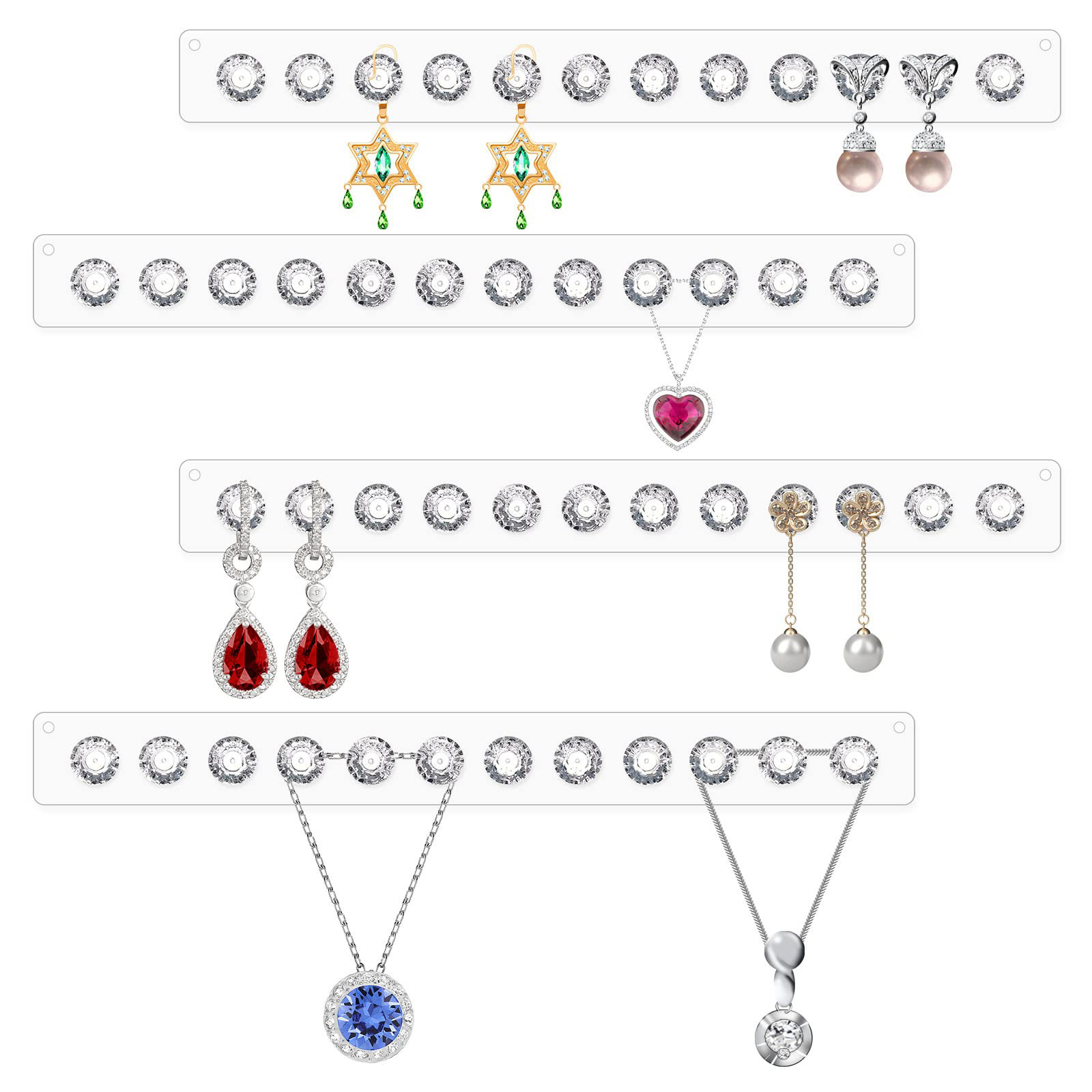 Latitude Run® Luxury 4-Pack Jewelry Organizer Acrylic Jewelry Holder ...