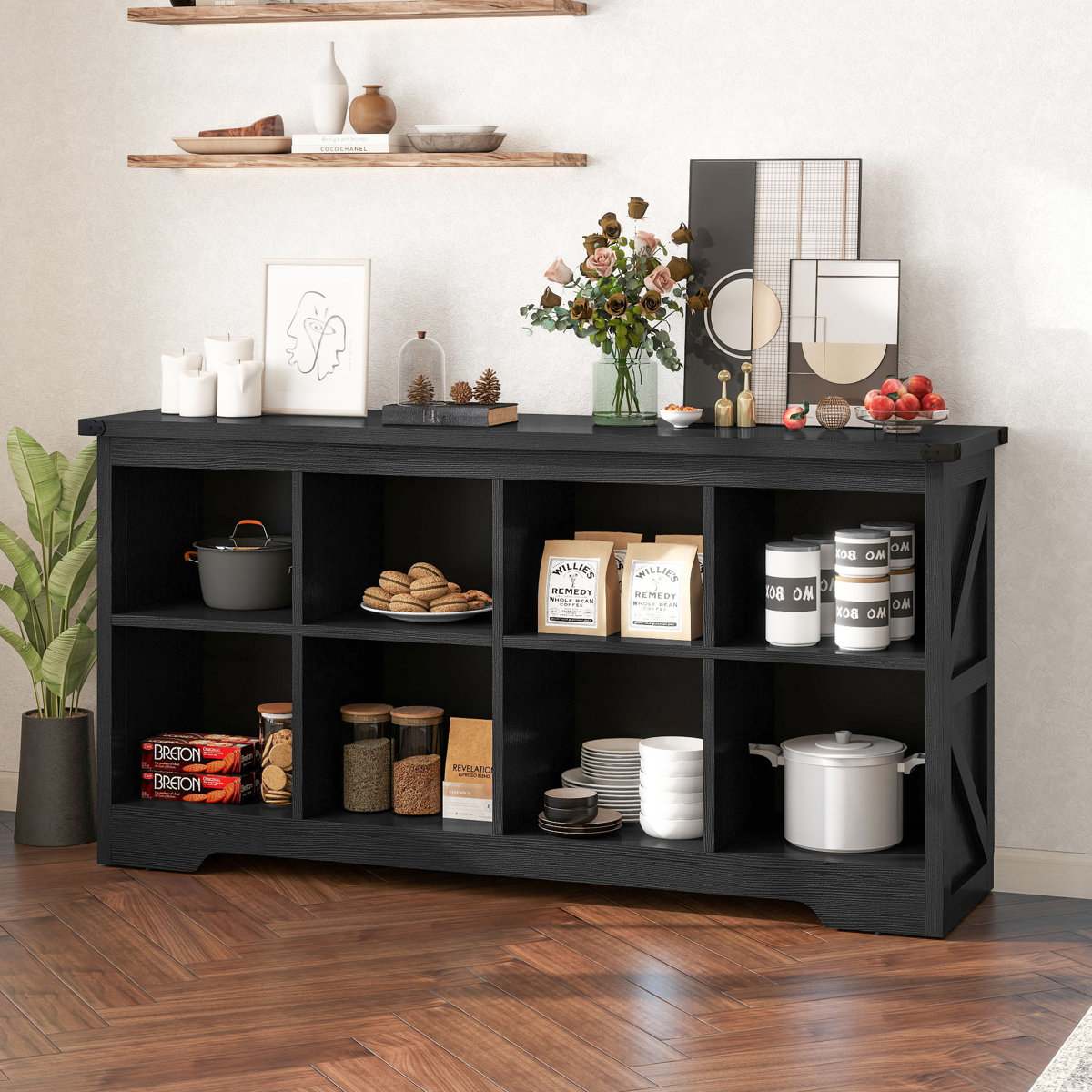 Gracie Oaks Gebrael 2-Tier Open Shelf Bookcase, 6/8-Cube Storage ...